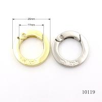 China Custom Metal Spring Ring Carabiner 30mm Round Openable O Ring with Engraved Logo for sale