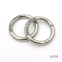 China Custom Logo Metal Spring O Ring Clasp Keychain 25mm Round Carabiner for Bags for sale