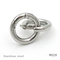 China 304 Stainless Steel Round Carabiner 20mm Spring Open Gate O Ring for Key Ring for sale