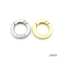 China 17mm  Logo Engraved Round Spring Clasp Spring Openable Flat O Ring Carabiner for Kaychain for sale