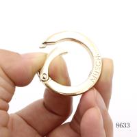 China Light Gold Alloy Carabiner Spring Gate O Ring 37mm for Leather Lanyard Strap Connector for sale