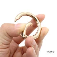 China Custom Logo Metal Spring O Ring Clasp Keychain 25mm Round Carabiner for Bags for sale