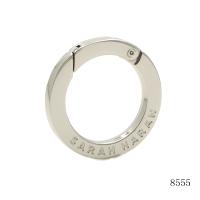 China Keychain Round Carabiner 1 Inch Flat Silver Custom Spring O Ring Clasp With Logo for sale