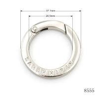 China Keychain Round Carabiner 1 Inch Flat Silver Custom Spring O Ring Clasp With Logo for sale