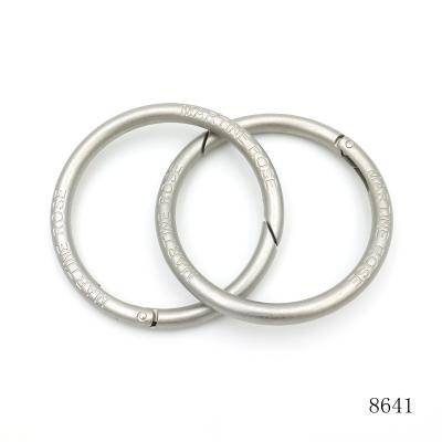 China 73mm Heavy Duty Spring O Ring Carabiner Clip with Engraved Logo for Bags for sale