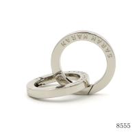 China Keychain Round Carabiner 1 Inch Flat Silver Custom Spring O Ring Clasp With Logo for sale