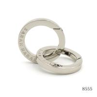 China Keychain Round Carabiner 1 Inch Flat Silver Custom Spring O Ring Clasp With Logo for sale