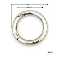 China 1 Inch Round Metal Spring O Ring Carabiner Keychain Durable Zinc Alloy 35 Color Options for sale
