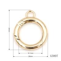 China 19mm Zinc Alloy Spring Carabiner Round Circle O Ring Loop Keychain for Bags Accessories for sale