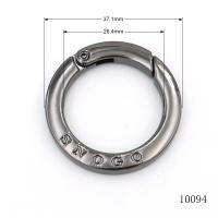 China Custom Engraved Logo Gunmetal Finished Spring O Ring Spring Clasp for Bag Hardware for sale
