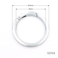 China 48mm Chrome Coated Spring Carabiner Metal Round Circle Spring Ring for Handbag Hardware Accessories for sale