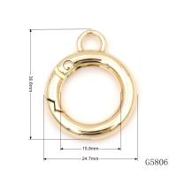 China Gold Spring O Ring with Hanging Loop 24.7mm OD for Phone Lanyard Keychain Connector for sale