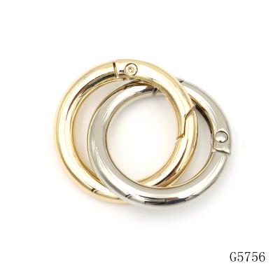 China 1 Inch Round Metal Spring O Ring Carabiner Keychain Durable Zinc Alloy 35 Color Options for sale