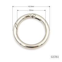 China 32mm Zinc Alloy Spring Round Circle Carabiner Spring Ring for Handbag Hardware Accessories for sale