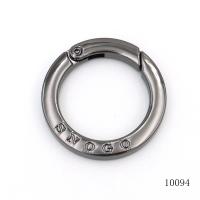 China Custom Engraved Logo Gunmetal Finished Spring O Ring Spring Clasp for Bag Hardware for sale