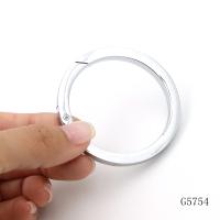 China 48mm Chrome Coated Spring Carabiner Metal Round Circle Spring Ring for Handbag Hardware Accessories for sale