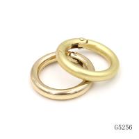 China 25mm Zinc Alloy Round Carabiner Gold Galvanized Spring Push Gate O Ring Clasp 10kg Load for Keychain for sale