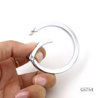 China 48mm Chrome Coated Spring Carabiner Metal Round Circle Spring Ring for Handbag Hardware Accessories for sale