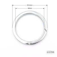 China 58mm Large Flat Round Spring Open Gate O Ring Carabiner Clasp, Chrome Plated Zinc Alloy Heavy Duty Keychain Connector Hardware for sale