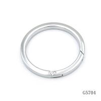 China 58mm Large Flat Round Spring Open Gate O Ring Carabiner Clasp, Chrome Plated Zinc Alloy Heavy Duty Keychain Connector Hardware for sale