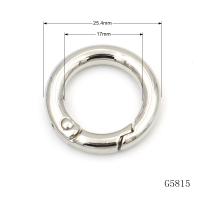 China Nickel Free Polished Round Spring O Ring 17mm Metal Keychain Carabiner Clasp for sale