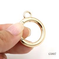 China 19mm Zinc Alloy Spring Carabiner Round Circle O Ring Loop Keychain for Bags Accessories for sale