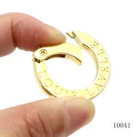 China Gold Plating Spring Ring Clasp 30mm Metal Circular Carabiner Clip for Bags for sale