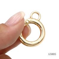 China 20mm Mini Light Gold Spring O Ring Clip with Small Loop, Openable Circular Spring Keychain Buckle for Key Rings & Bag Charms for sale