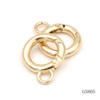 China 20mm Mini Light Gold Spring O Ring Clip with Small Loop, Openable Circular Spring Keychain Buckle for Key Rings & Bag Charms for sale