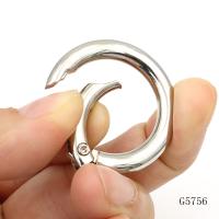 China 1 Inch Round Metal Spring O Ring Carabiner Keychain Durable Zinc Alloy 35 Color Options for sale