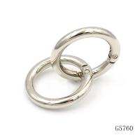 China 36mm Outer Diameter Polished Zinc Alloy Round Spring Ring for Bag Hardware for sale