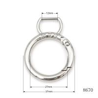 China 38mm round spring o ring with charm loop zinc alloy custom openable charm clasp for sale