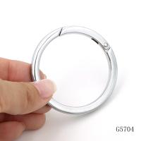 China 58mm Large Flat Round Spring Open Gate O Ring Carabiner Clasp, Chrome Plated Zinc Alloy Heavy Duty Keychain Connector Hardware for sale