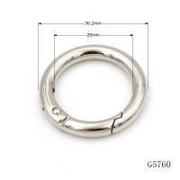 China 36mm Outer Diameter Polished Zinc Alloy Round Spring Ring for Bag Hardware for sale