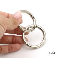 China 32mm Zinc Alloy Spring Round Circle Carabiner Spring Ring for Handbag Hardware Accessories for sale