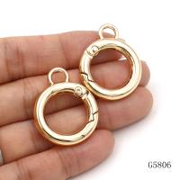 China Gold Spring O Ring with Hanging Loop 24.7mm OD for Phone Lanyard Keychain Connector for sale