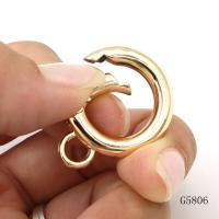 China Gold Spring O Ring with Hanging Loop 24.7mm OD for Phone Lanyard Keychain Connector for sale