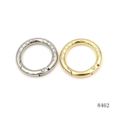 China 1 Inch Round Metal Spring O Ring Custom Logo Circle Carabiner Clip OEM for sale