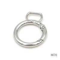 China 38mm round spring o ring with charm loop zinc alloy custom openable charm clasp for sale