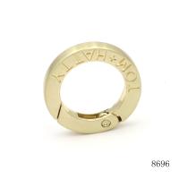China 30mm Outer Diameter Metal Flat Alloy O Ring Clasp Custom Spring Ring Clasp with Brand Text for sale