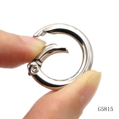 China Nickel Free Polished Round Spring O Ring 17mm Metal Keychain Carabiner Clasp for sale