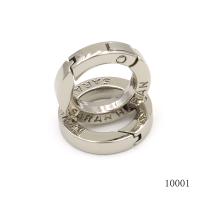 China Decorative Bag Accessories Silver Plated Engraved Spring Gate Ring Clasp with Personalized Logo for sale