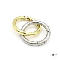 China 42.1x31.5mm Round Metal Spring O Ring Custom Logo Text Zinc Alloy Die Casting for sale