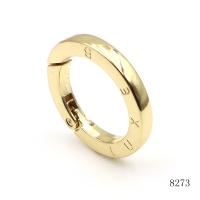 China Gold Plated Zinc Alloy Round Flat Spring Ring 37mm Custom Metal Spring Clasp for Phone Charms Handbags Keychains for sale