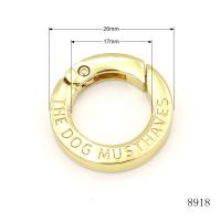 China Alloy Gate Ring Clasp Custom Spring O Ring Carabiner 26mm OD 17mm ID Engraved Logo for sale