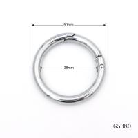 China 38mm Spring Carabiner Round Circle Spring Ring For Handbag Hardware Accessories for sale