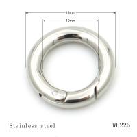 China 10mm Mini 316 Stainless Steel Spring Ring Carabiner for Keychain Handbag Hardware for sale