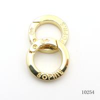 China 26mm Gold Spring Ring O Ring Carabiner Open Gate Ring with Custom Logo for sale
