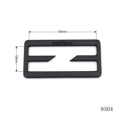 China 50mm Matte Black Tri Glide Buckle Center Bar Break Custom Engrave Logo Zinc Alloy for sale