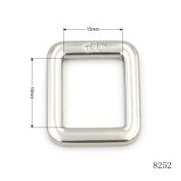 China 20mm Nickel Plated Square Buckle Custom Engrave Logo Flat Metal Alloy for Bag Strap for sale